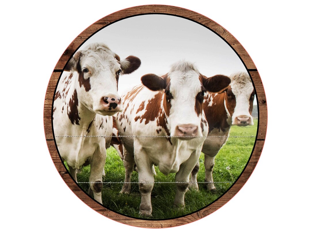Bown and White Cow Welcome Wreath Sign, Cow Welcome Sign, Farm Life ...