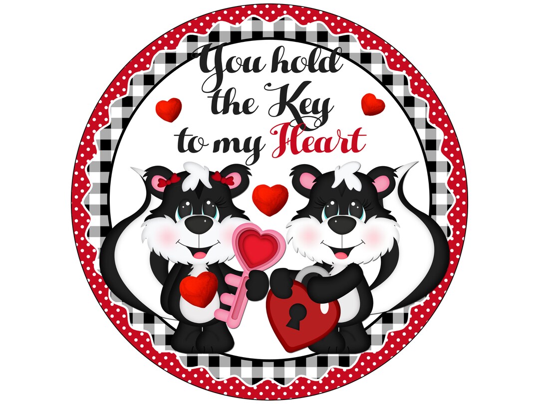 Skunks in Love Happy Valentines Day Wreath Sign, Skunk Couple With ...