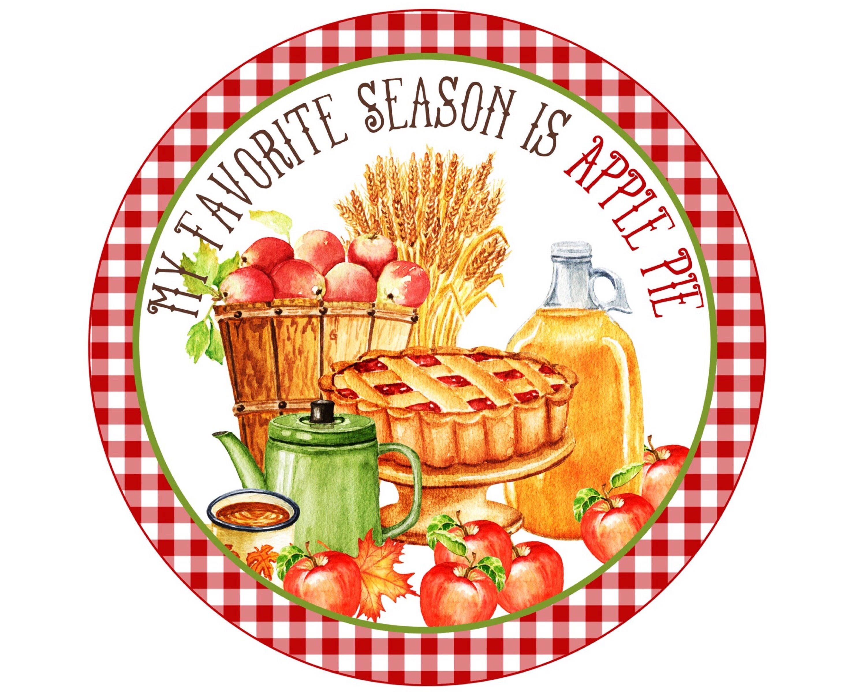 Fall Apple Pie Wreath Sign Apple Pie Wreath Attachment Apple - Etsy