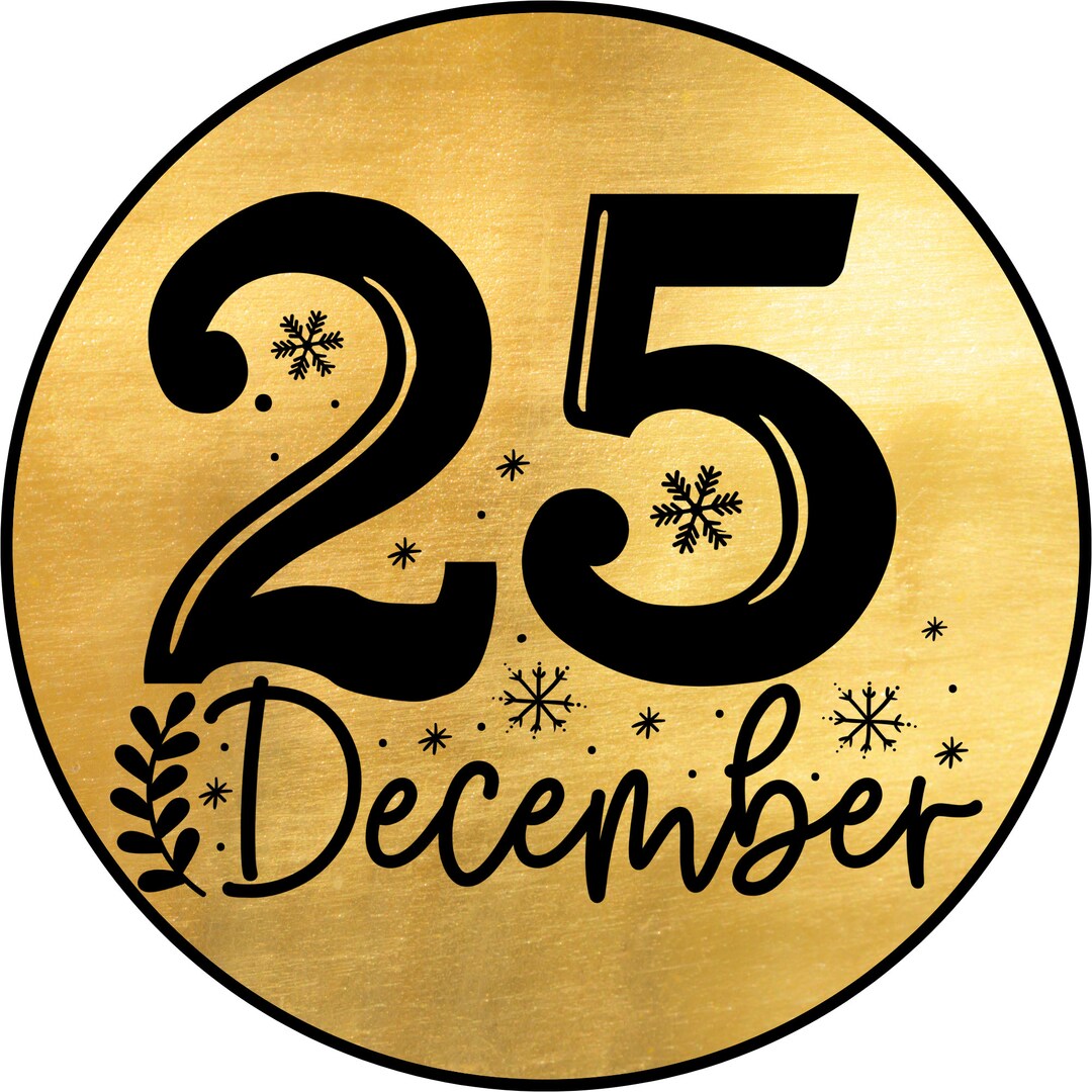 Christmas Gold December 25 Christmas Sign, Holiday Wall Art, Christmas ...