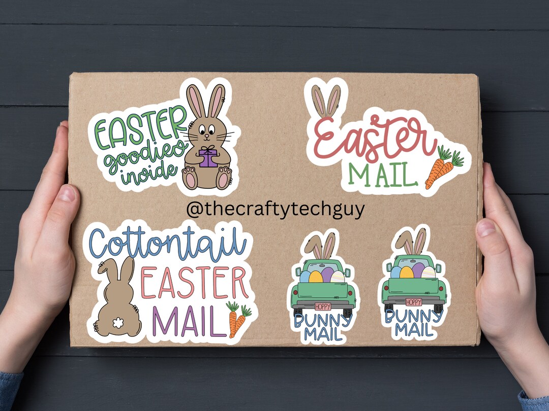 Easter Bunny Shipping Stickers, Easter Box Stickers, April Shipping ...