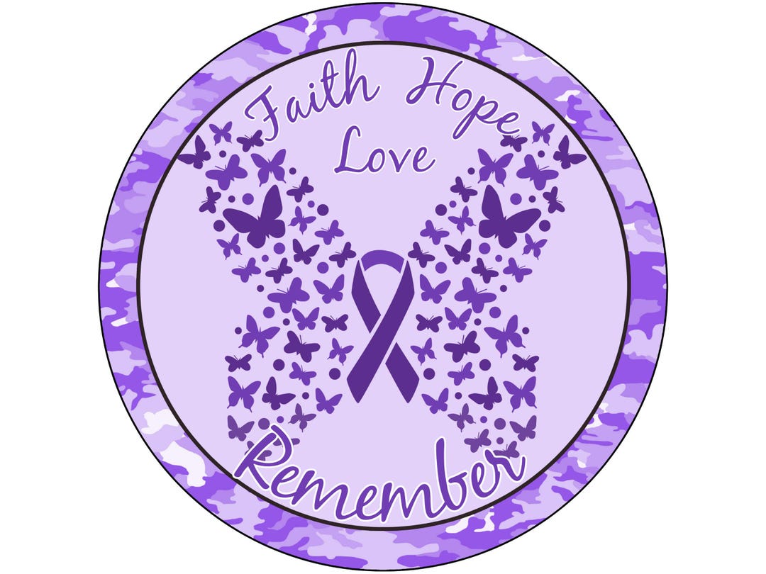 Purple Butterfly Alzheimer's Awareness Ribbon Wreath Sign, Sign for ...