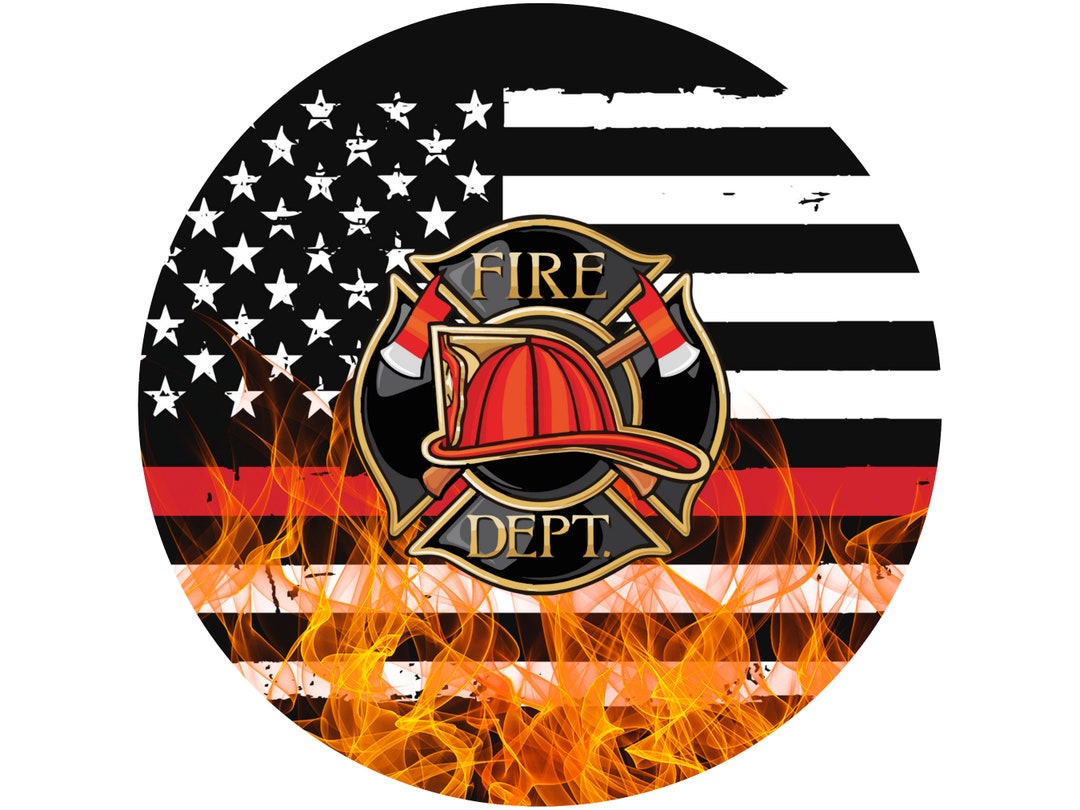 Fire Department Emblem Metal Wreath Sign, Sign for Fire Department ...