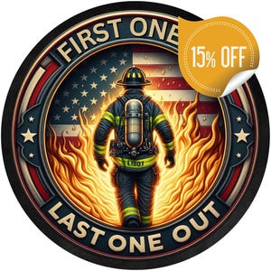 Firefighter Walking Through Fire Metal Wreath Sign, Sign for Fire ...