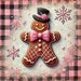 Rustic Pink Buffalo Plaid Gingerbread Man Sign, Christmas Decor - Etsy