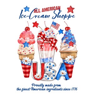 Patriotic Summer Ice Cream Metal Wreath Sign, Red White and Blue Frozen ...