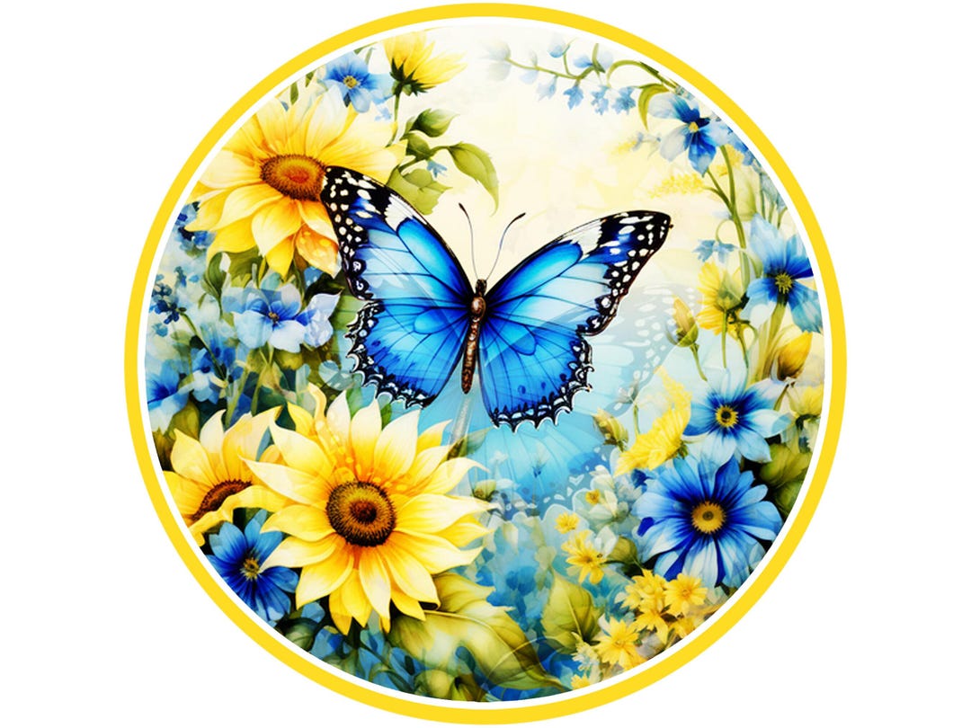 Butterfly Garden Watercolor Wreath Sign, Butterfly Sign, Butterfly Wall ...