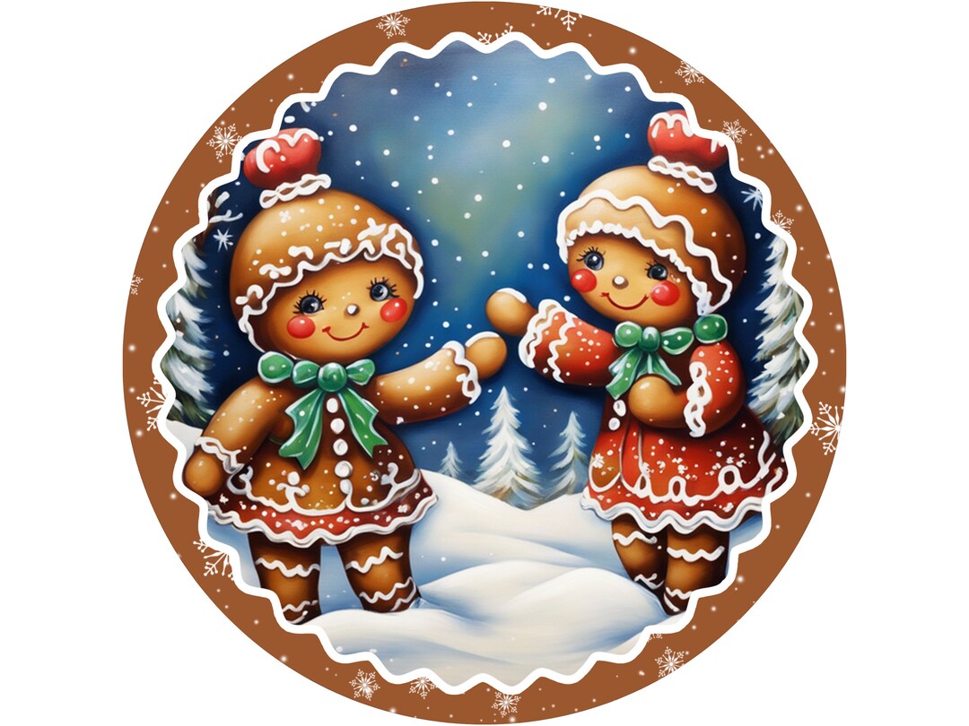 Gingerbread Boy and Gingerbread Girl Merry Christmas Sign for Front ...
