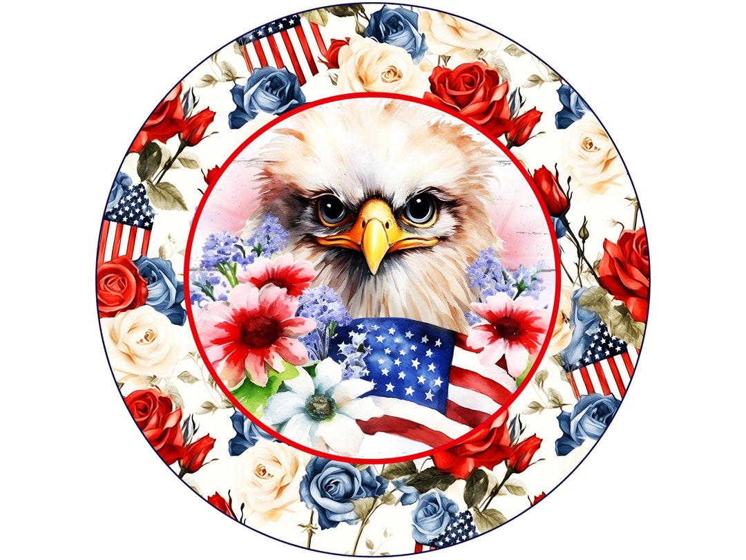 Farmhouse Patriotic Chicken Wreath Sign, Chicken Sign, USA Chicken Sign ...