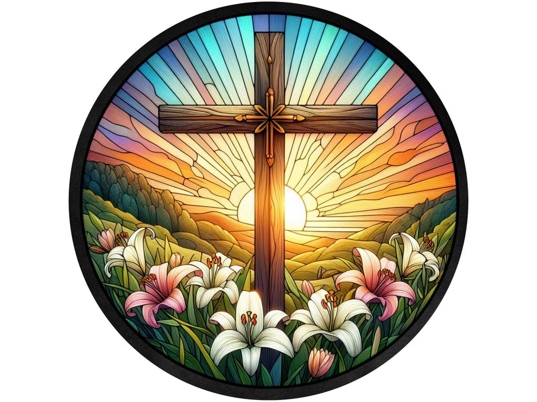Inspirational Cross Metal Sign, Christian Wall Decor, Beautiful Sunrise ...
