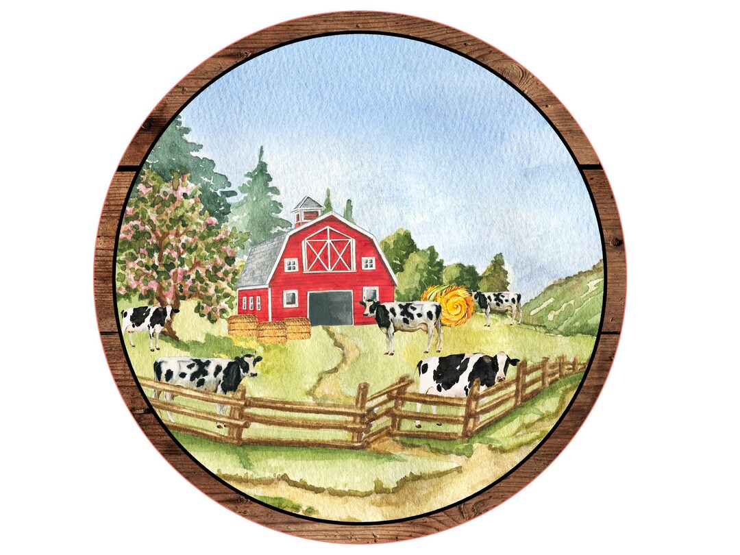 Black and White Cow Welcome Wreath Sign, Cow Welcome Sign, Farm Life ...