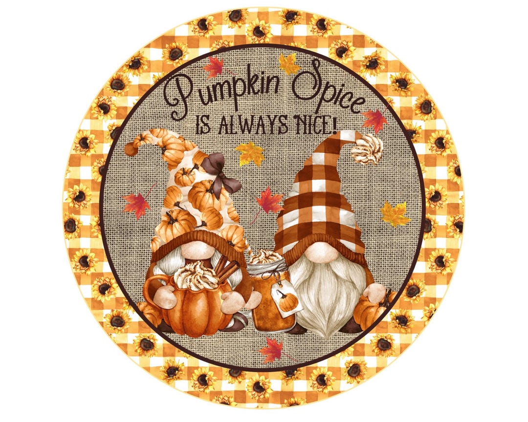 Fall Gnome Wreath Sign, Gnome Collector, Gnome Couple Sign, Gnome ...