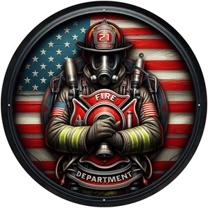 Fire Department Emblem Metal Wreath Sign, Sign for Fire Department ...