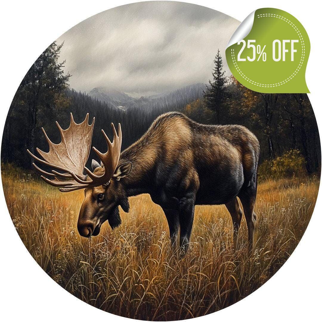 Realistic Moose Wall Sign, Rustic Cabin Decor, Wildlife Art for Lodge ...