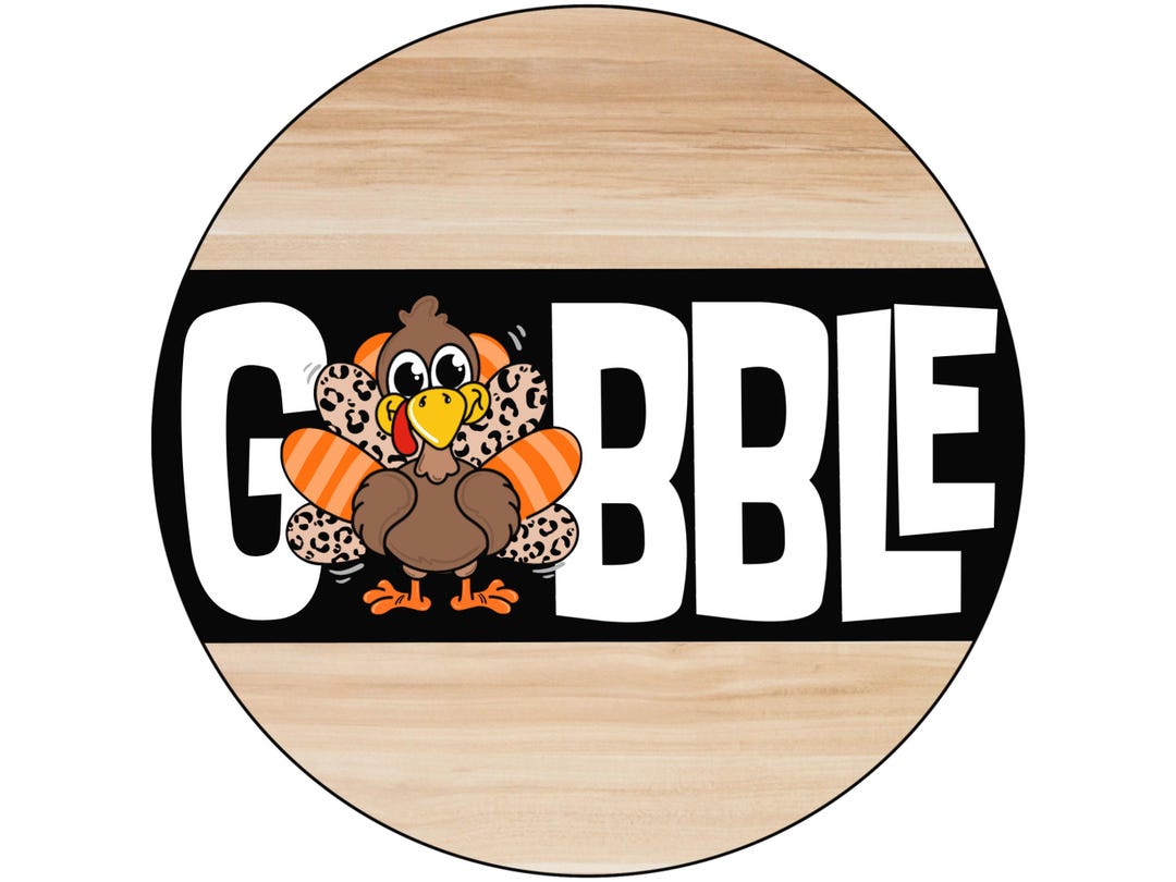 Gobble Animal Print Happy Thanksgiving Metal Wreath Sign - Etsy