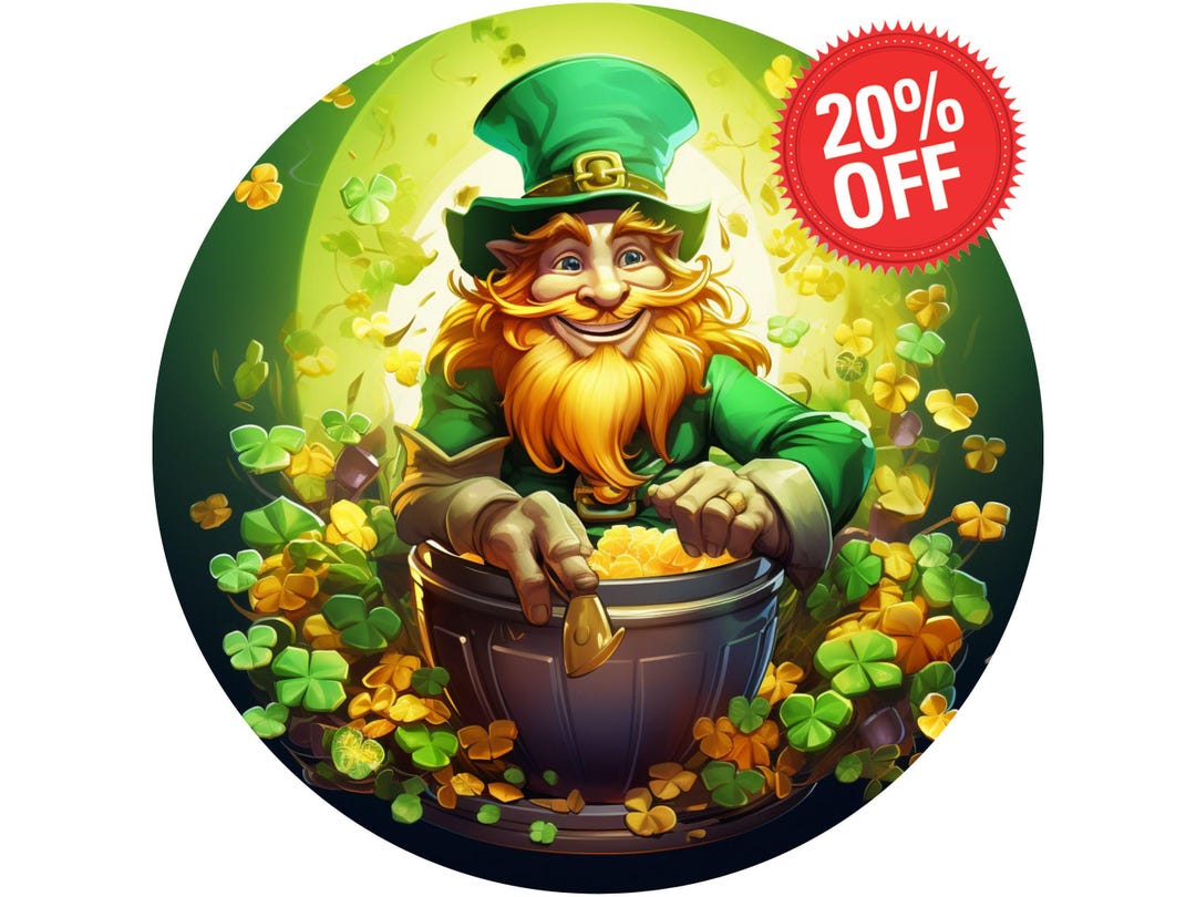 St. Patrick's Day Lucky Leprechaun Pot of Gold Wreath Sign, Sign for ...