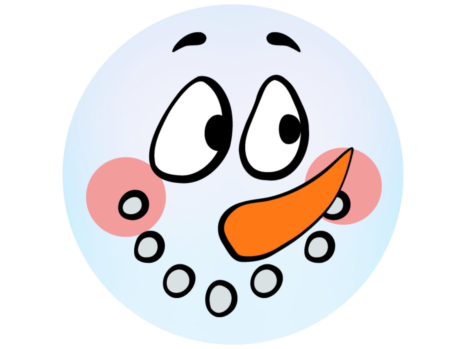 Rosy Cheeks Blue Eyes Snowman Face Wreath Sign, Fun Winter Snowman Face ...