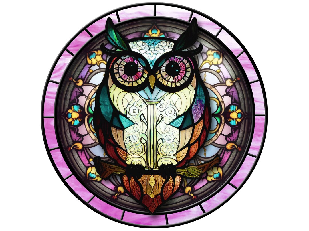 Stained Glass Owl Wreath Sign, Owl Sign, Owl Wall Art, Owl Lover Sign ...