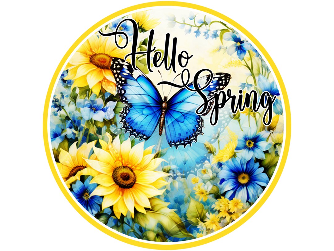 Butterfly Garden Watercolor Wreath Sign, Butterfly Sign, Butterfly Wall ...