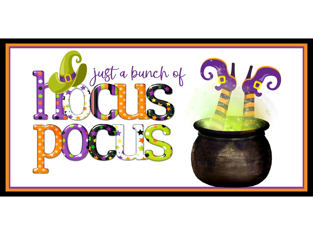 Witch Hocus Pocus Caldron Halloween Sign, Halloween Hocus Pocus Witch ...