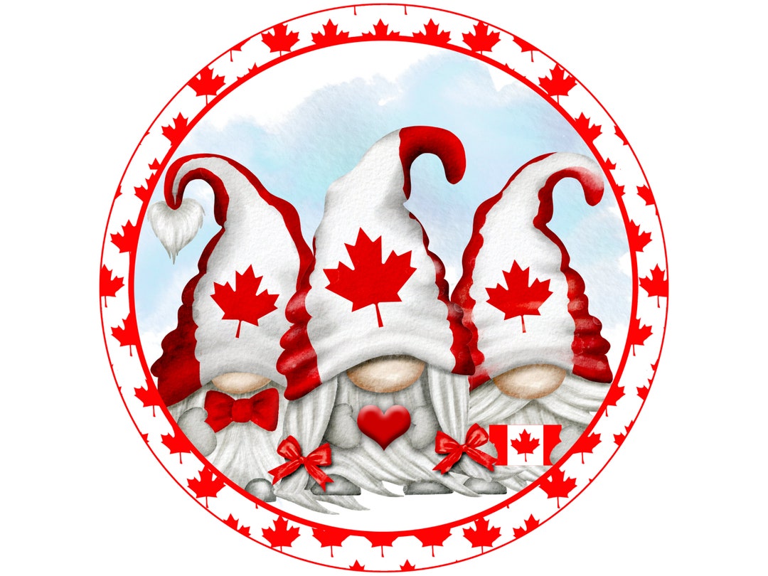 Gnome Happy Canada Day Maple Leaf Wreath Sign, Happy Canada Day Sign ...