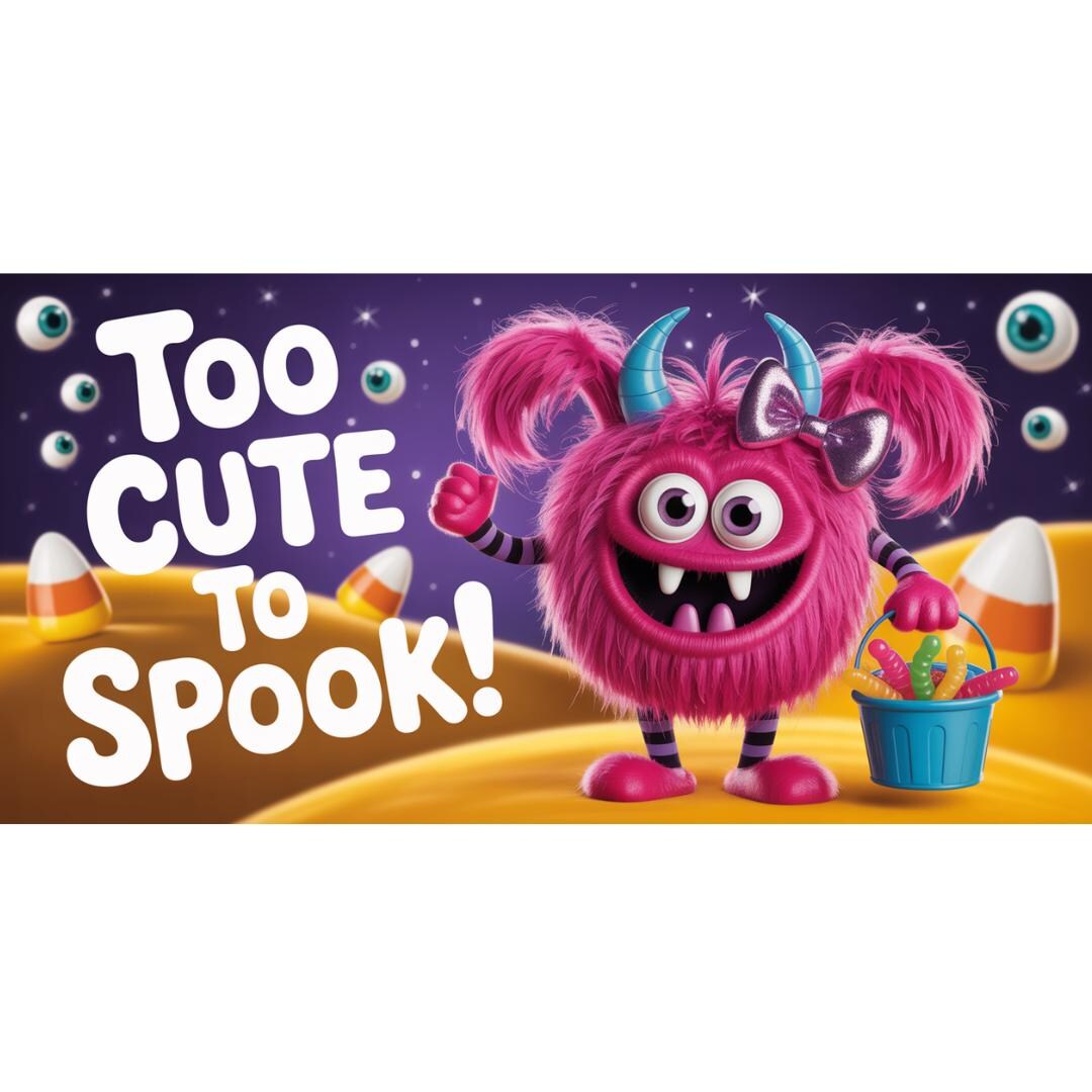 Too Cute to Spook Sign, Pink Monster Halloween Decor, Candy Corn Wreath ...
