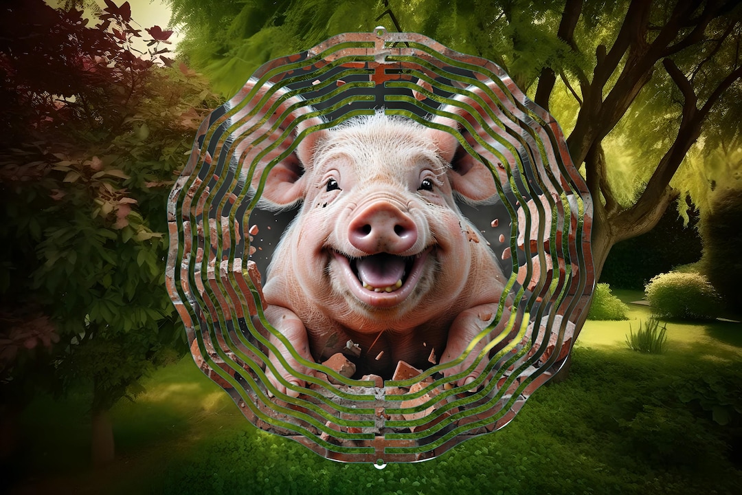 Funny Pig Wind Spinner: Breakout Brick Wreath Sign (PNG) - Etsy