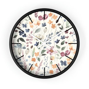 Wildflower Wall Clock - Etsy