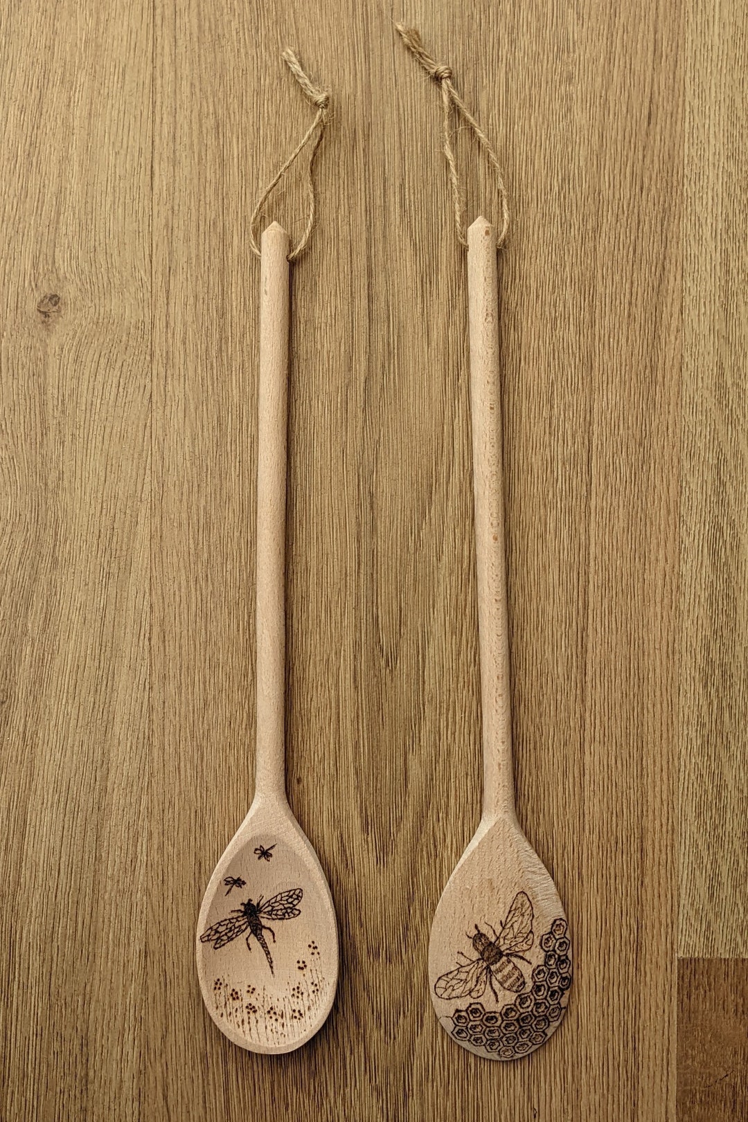 Pyrography Wooden Spoon Art Nature Inspired Designs Two Designs ...