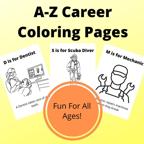 Careers Coloring Pages - Etsy