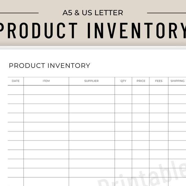 Inventory Tracker, Inventory Sheet, Product Inventory List, Inventory Management Form - Etsy