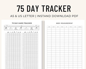 75 Medium Tracker, 75 Medium Challenge, Body Measurement Tracker, 75 ...