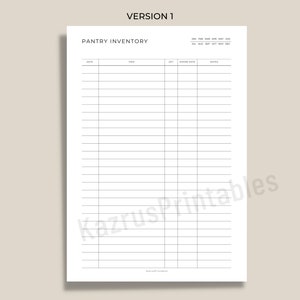 Pantry Inventory Log, Food Storage Inventory, Inventory List - Etsy