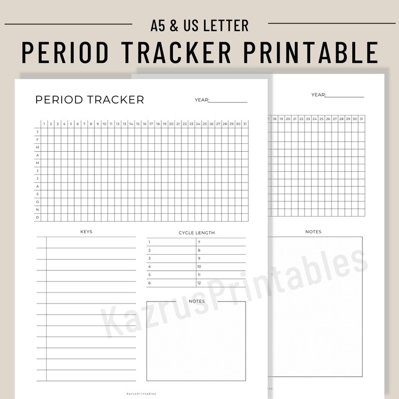Period Tracker Printable, Cycle Tracker, Menstrual Tracker - Etsy Canada