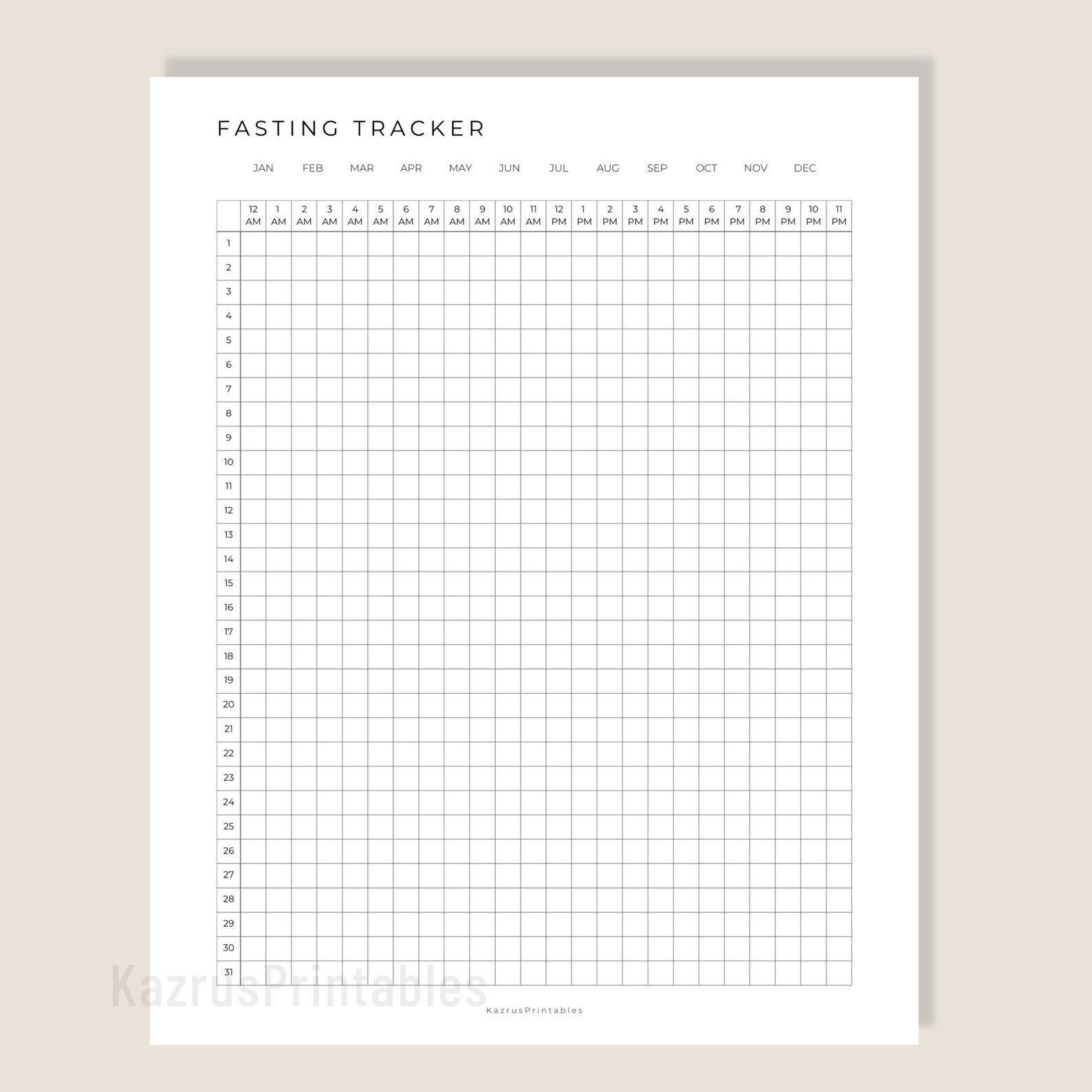 Intermittent Fasting Tracker Printable, Intermittent Fasting Log - Etsy ...