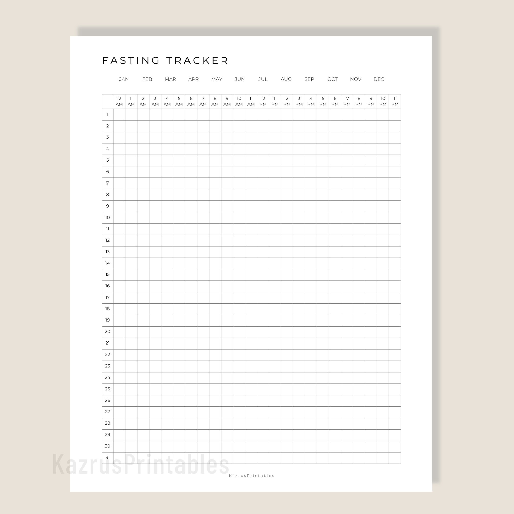 Intermittent Fasting Tracker Printable, Intermittent Fasting Log - Etsy ...
