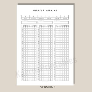 Miracle Morning, Morning Routine Tracker, Daily Weekly Monthly Routine ...