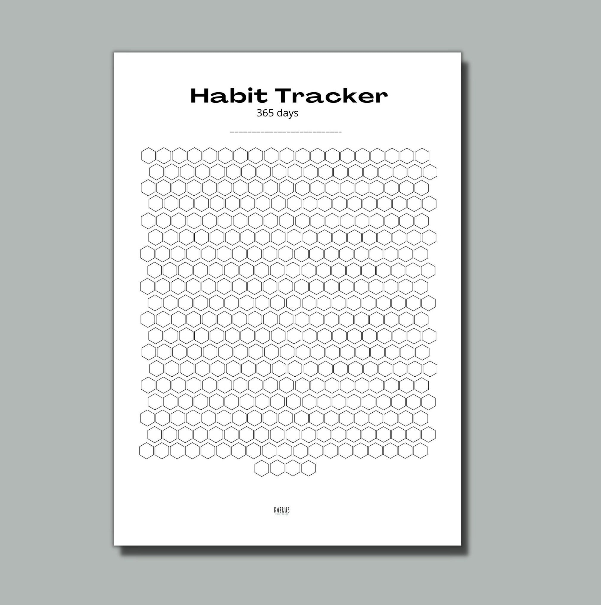 Habit Tracker Printable 365 Days Habit Tracker Yearly Habit Tracker - Etsy