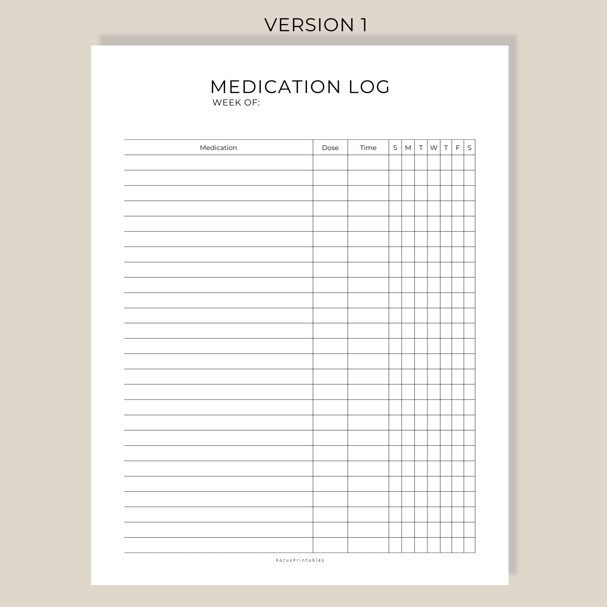 Medication Chart, Medication Log, Medication Tracker, Medication ...