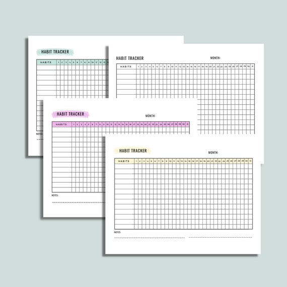 31 Day Habit Tracker Printable PDF Monthly Tracker - Etsy