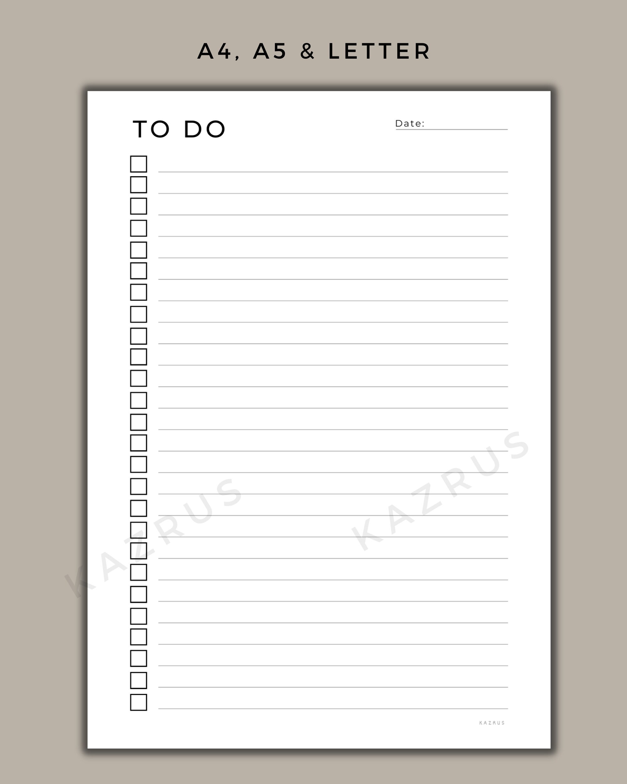 To Do List Printable | Packing List | Productivity Planner - Etsy