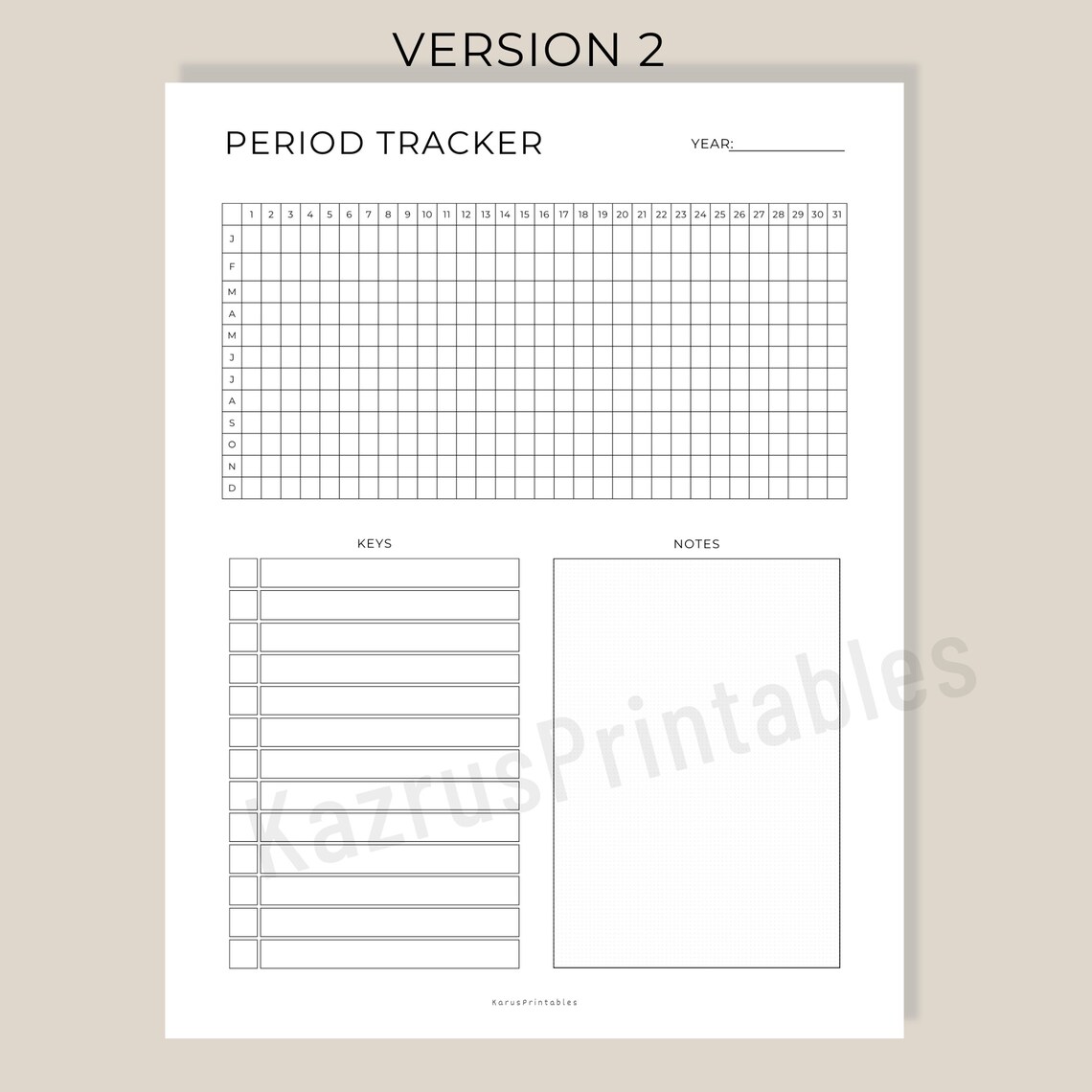 Period Tracker Printable, Cycle Tracker, Menstrual Tracker - Etsy Canada