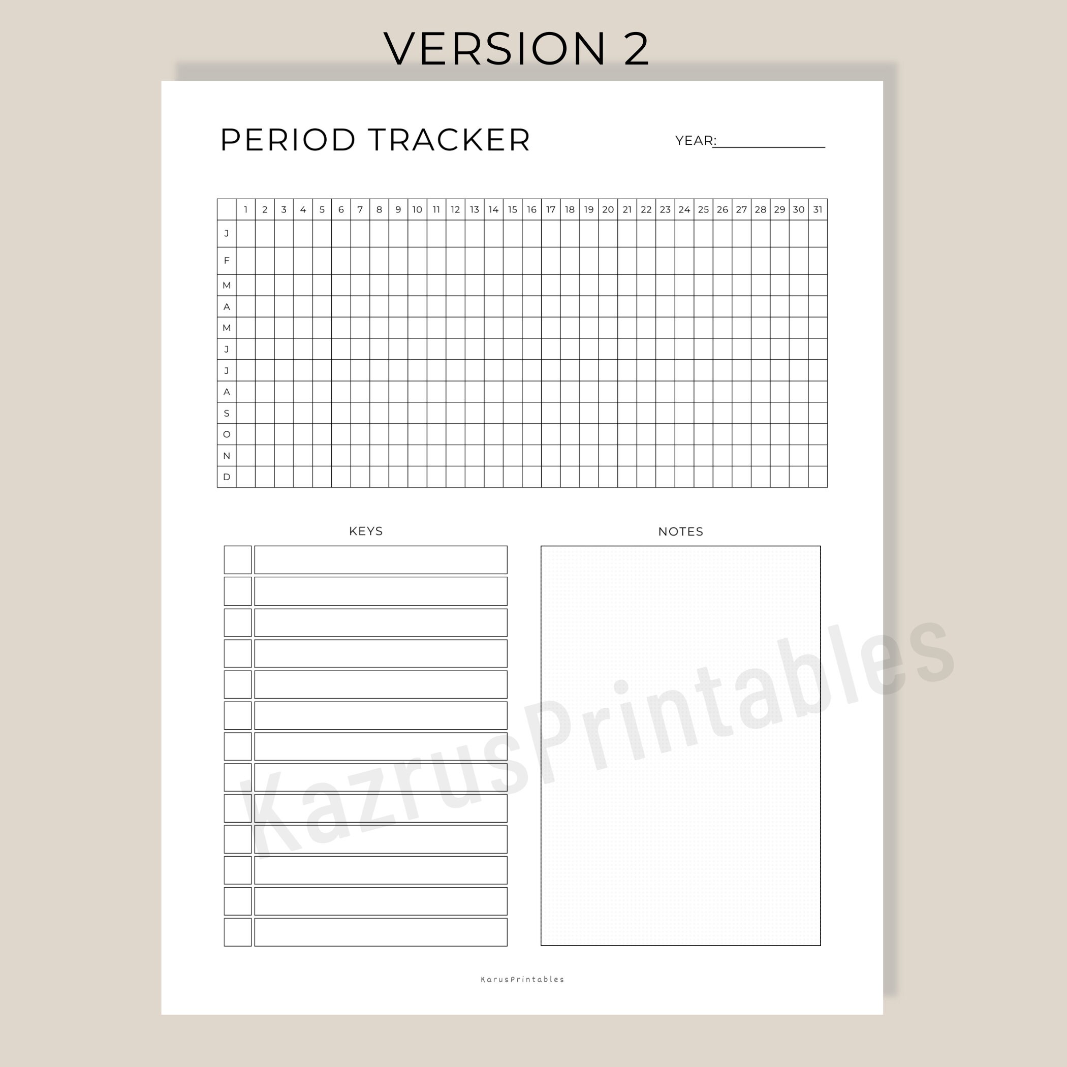 Period Tracker Printable, Cycle Tracker, Menstrual Tracker - Etsy Canada