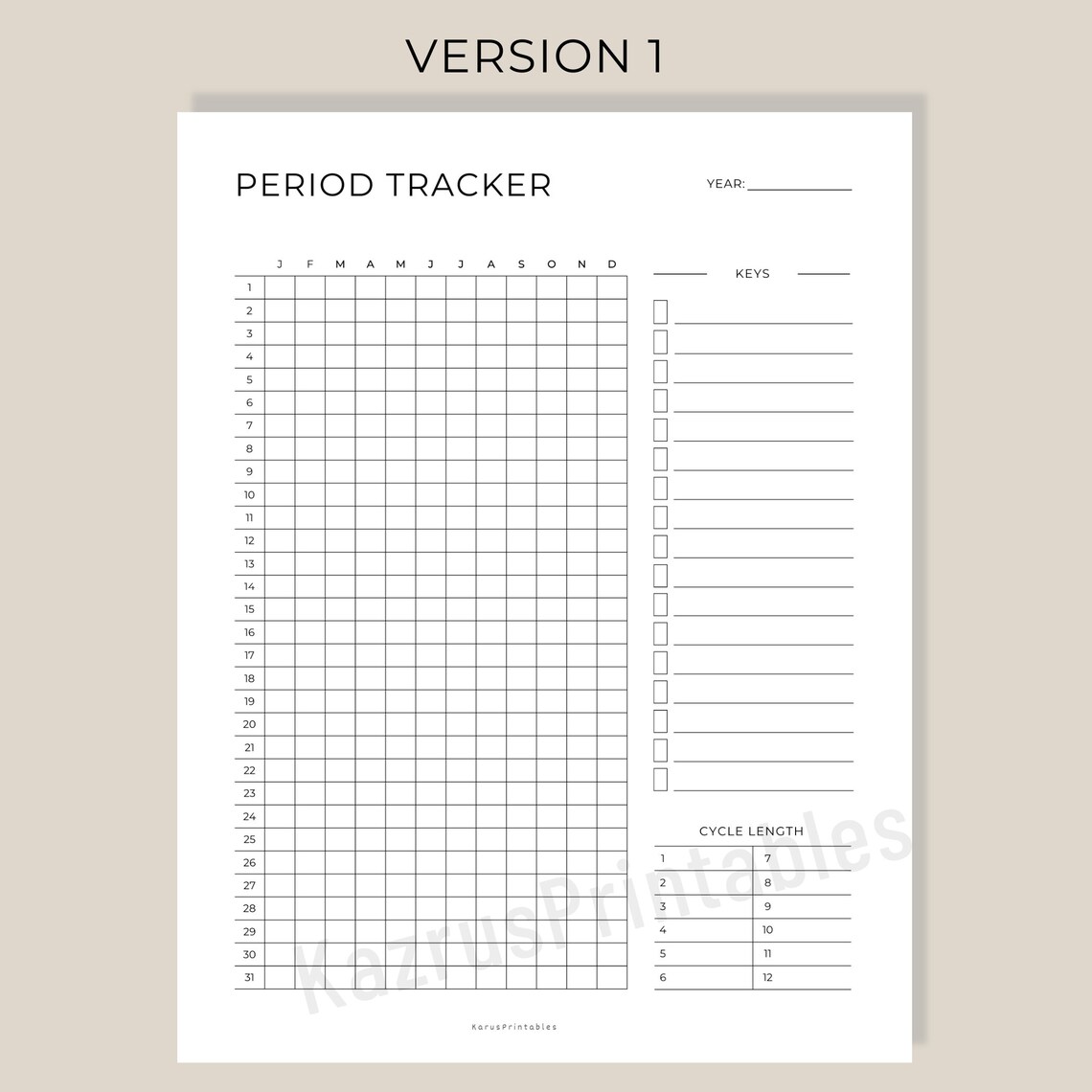 Period Tracker Printable, Cycle Tracker, Menstrual Tracker - Etsy Canada