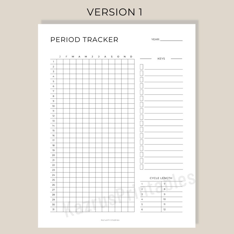 Period Tracker Printable, Cycle Tracker, Menstrual Tracker - Etsy Canada