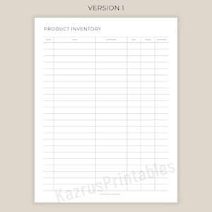 Product Inventory Log, Inventory Sheet, Inventory Management Form ...