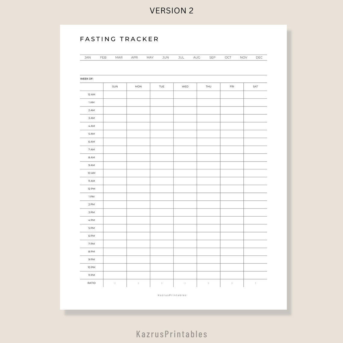 Weekly Intermittent Fasting Tracker Template, Intermittent Fasting Log ...