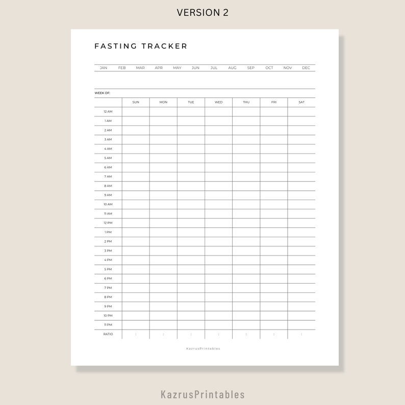 Weekly Intermittent Fasting Tracker Template, Intermittent Fasting Log ...
