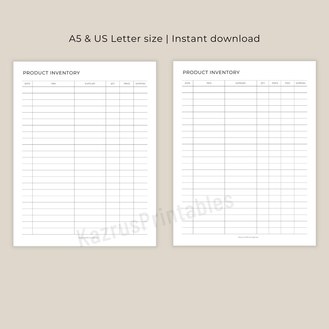 Product Inventory Log, Inventory Sheet, Inventory Management Form ...