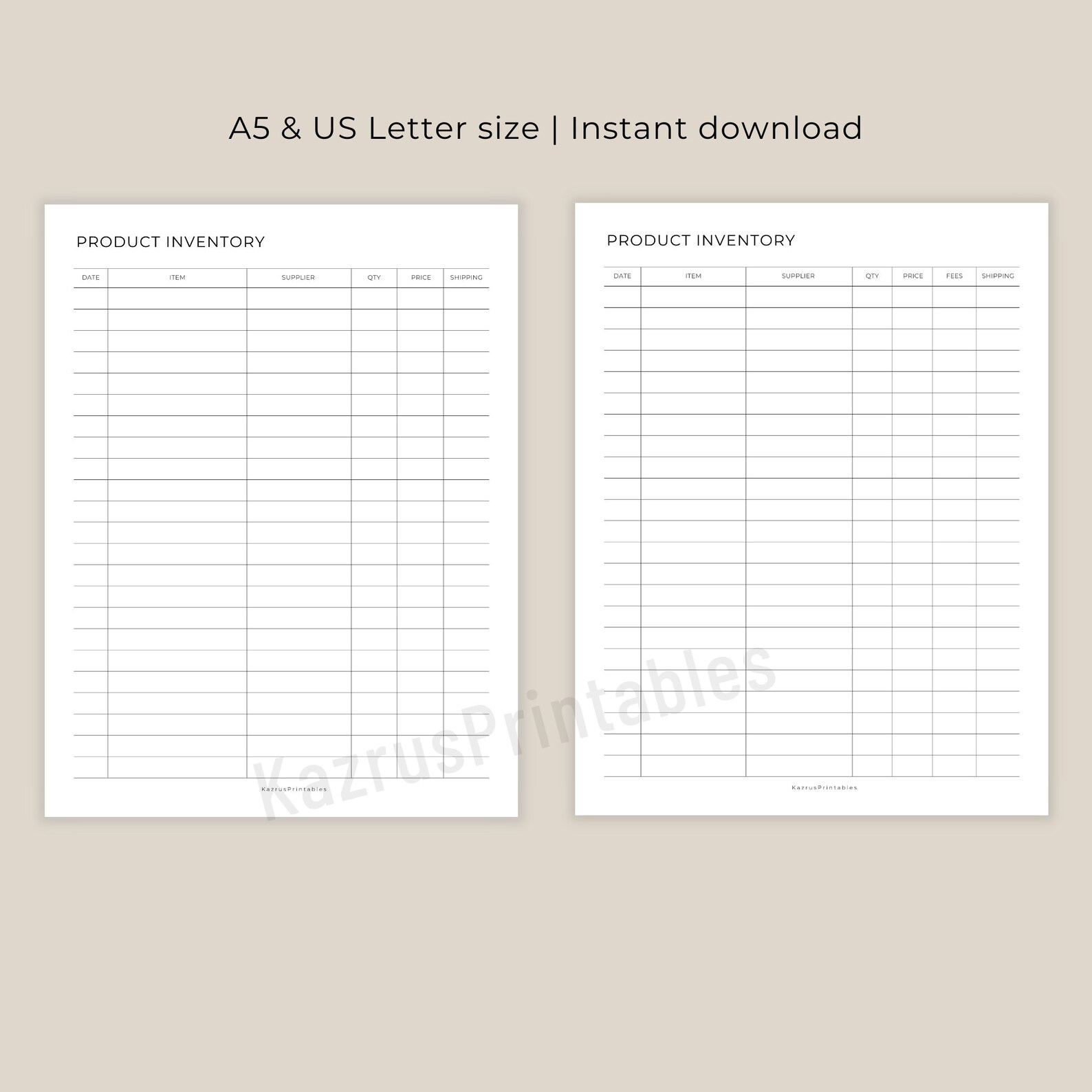 Product Inventory Log, Inventory Sheet, Inventory Management Form ...